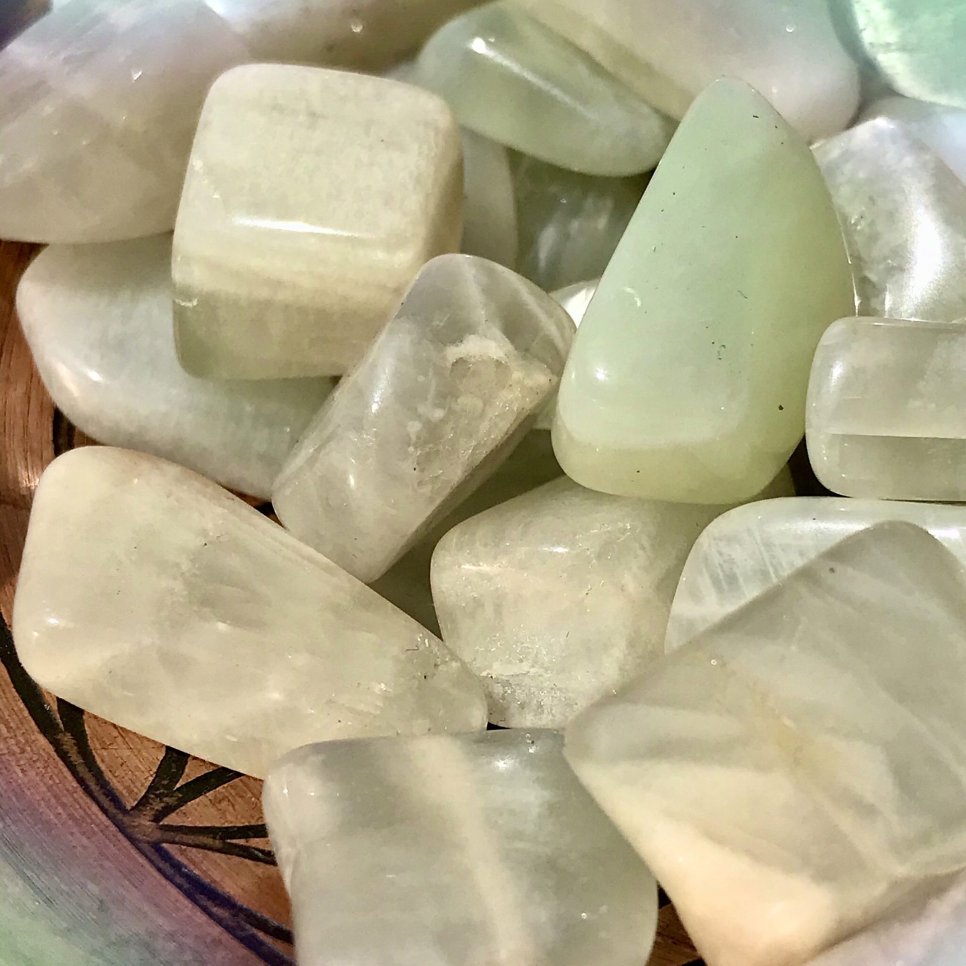 Tumbled Green Moonstone for heart healing and emotional balance