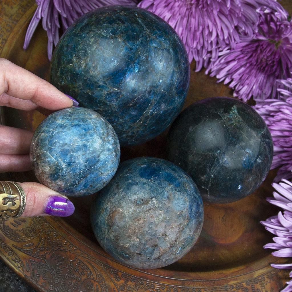 Blue Apatite Spirit Guide Spheres for spiritual attunement and direction