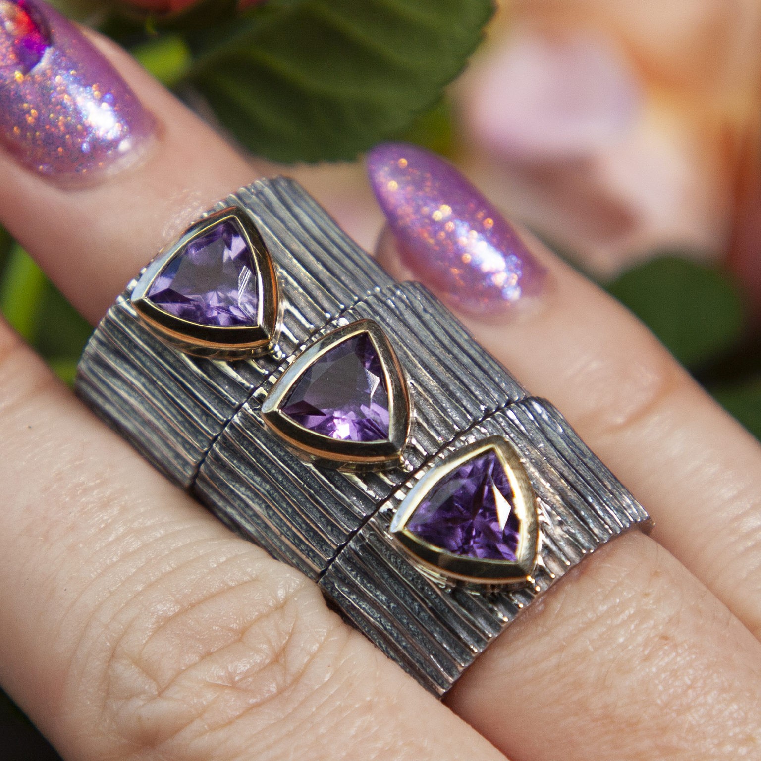 Athena's Shield of Peace Amethyst Rings for staying calm in insane times
