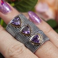 Athena's Shield of Peace Amethyst Rings for staying calm in insane times