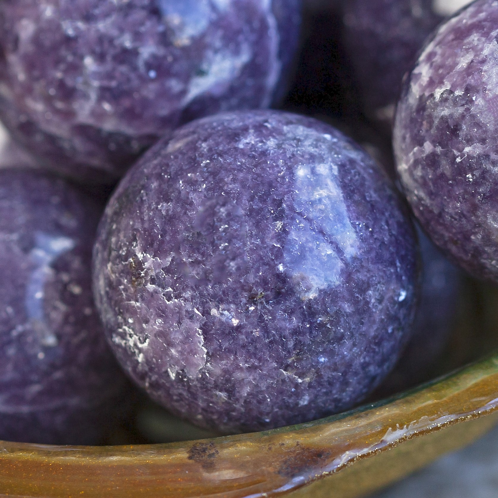 Lepidolite Stress Relief Spheres for serenity, peace, and calm
