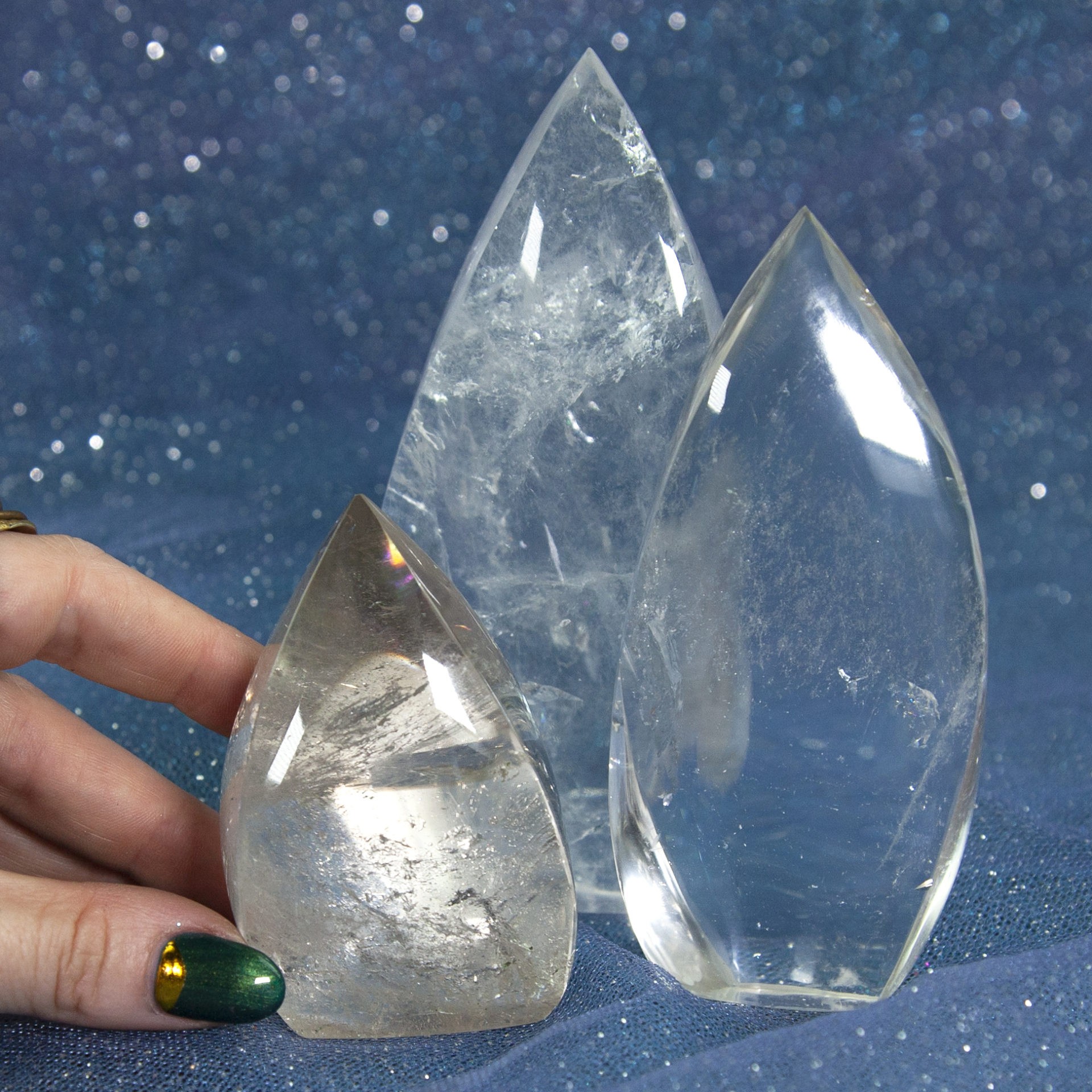 Gemstone Sale: Clear Quartz Flames