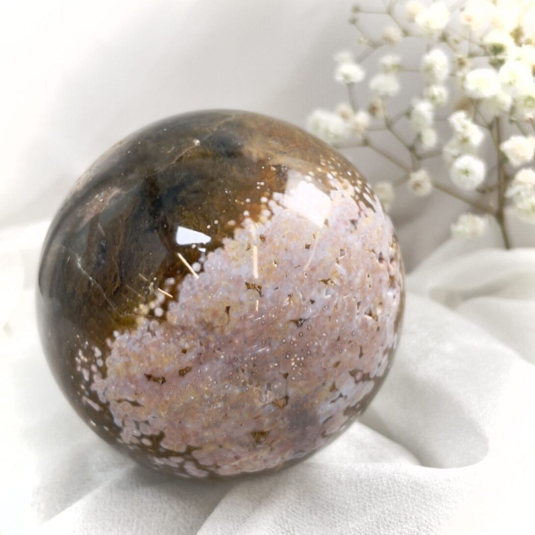 Sage Goddess Ocean Jasper Happiness Sphere for joy and delight