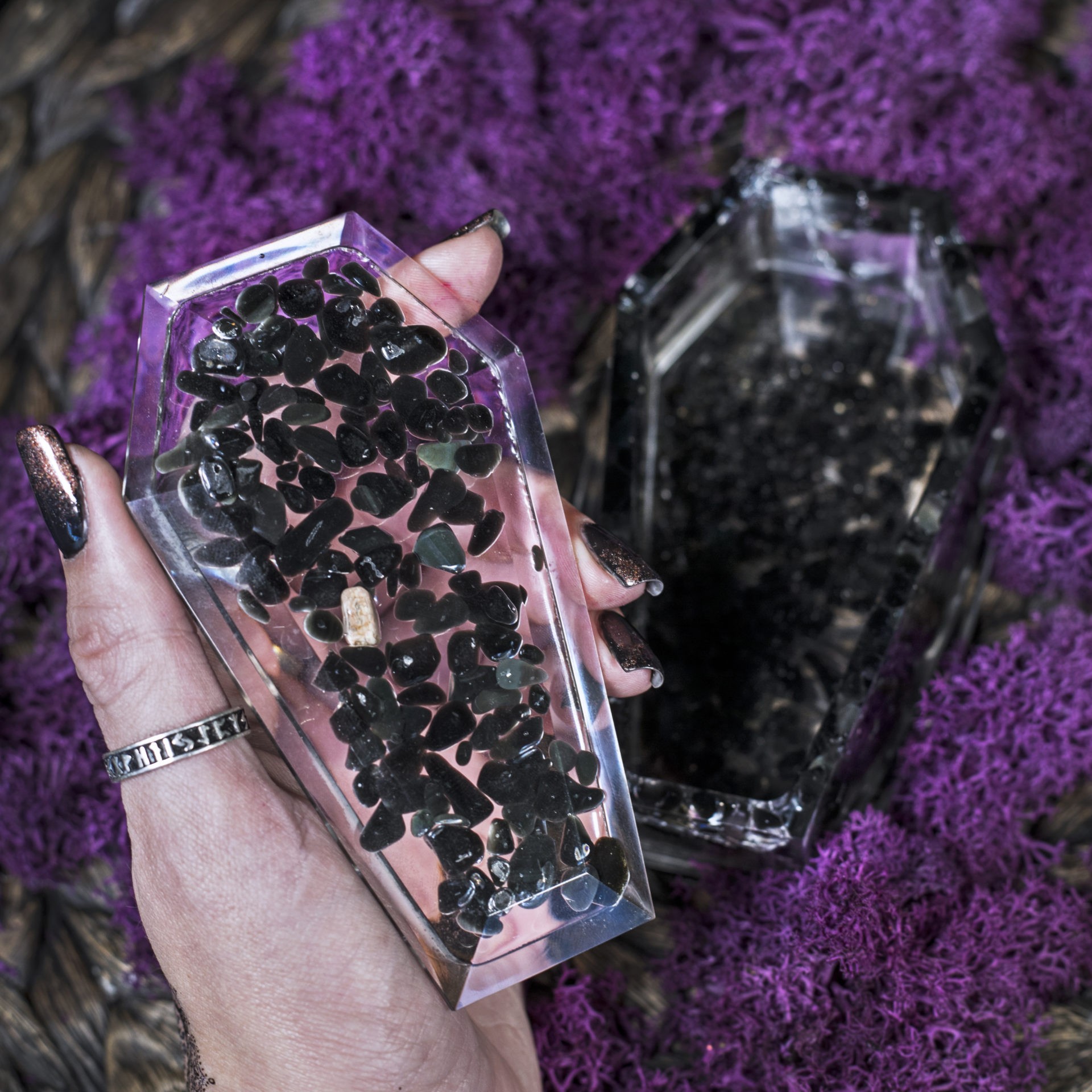 Spirit of Samhain Coffin Gemstone Set for ancestral connection