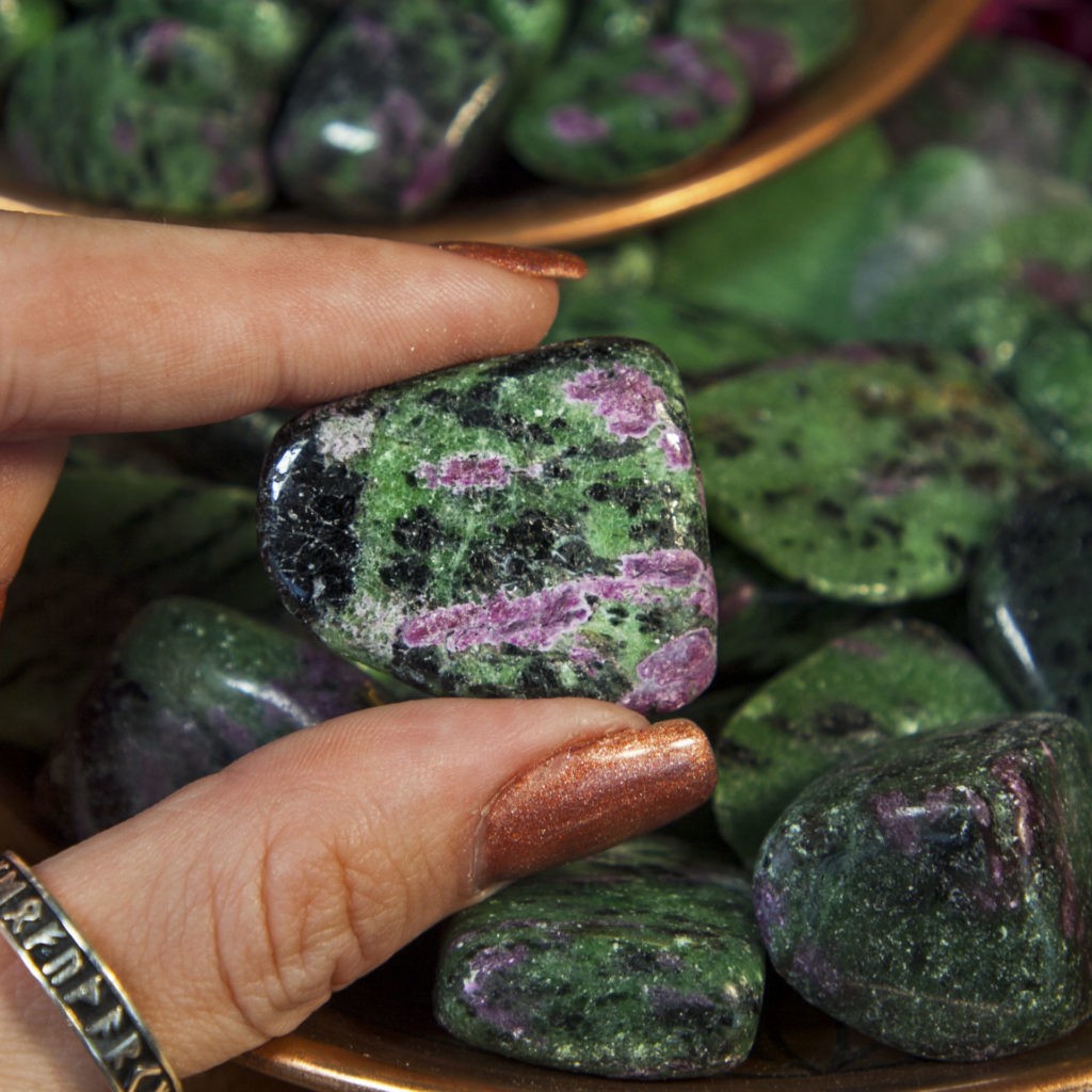 Tumbled Ruby Zoisite for growth in passion and patience