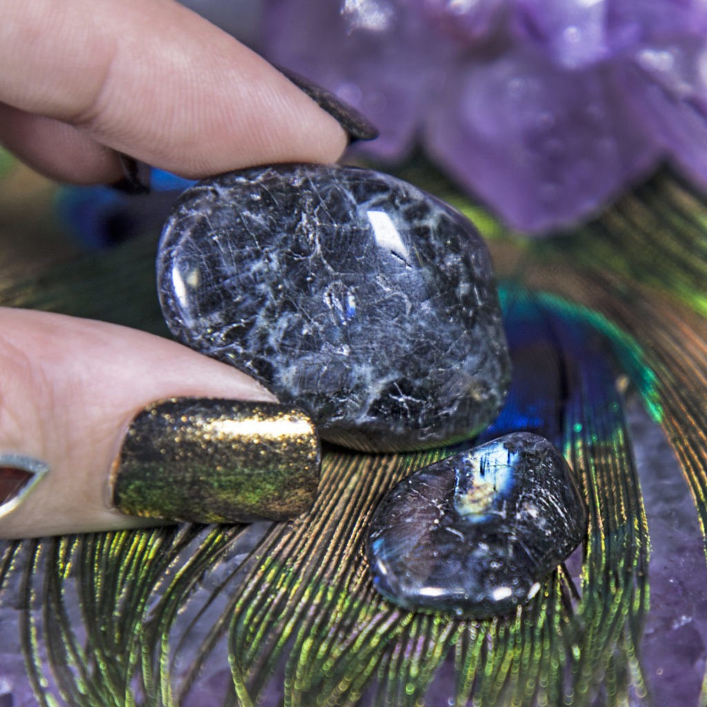Tumbled Spectrolite to connect you with your truth and intuition