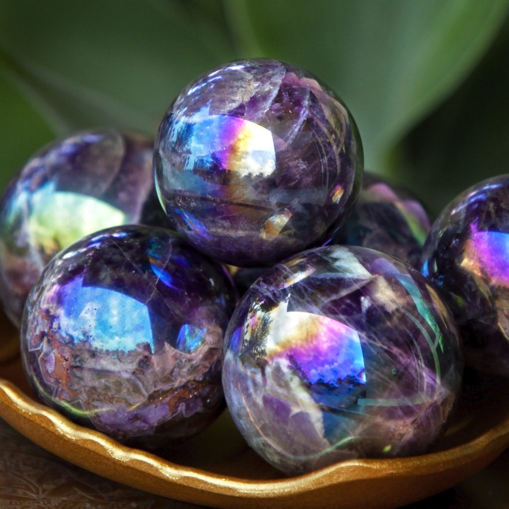 Aura Dream Amethyst Spheres for higher realm connection and intuition