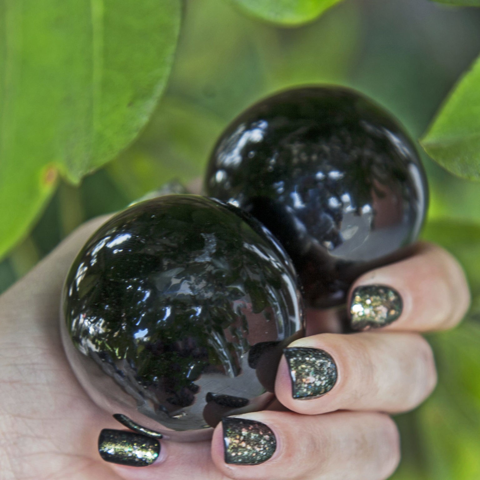 Black Obsidian Protective Healing Spheres for safeguarding and security