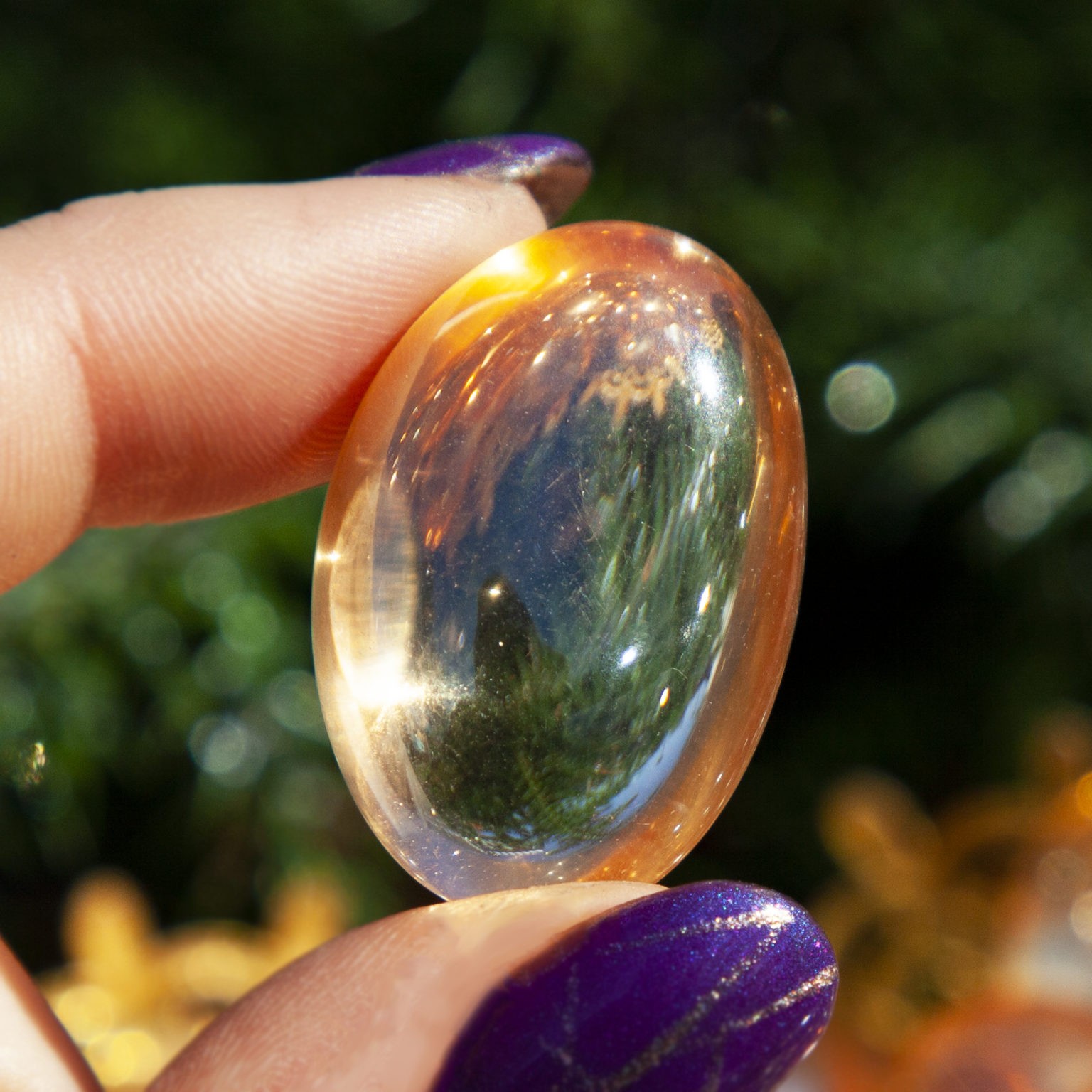 Tumbled Sunset Aura Quartz for creativity, passion, and love