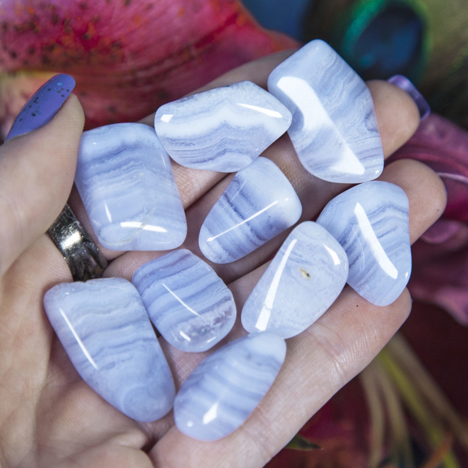 Tumbled Blue Lace Agate for clarity and confidence in communication