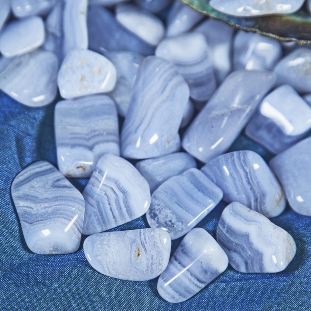 Tumbled Blue Lace Agate for clarity and confidence in communication