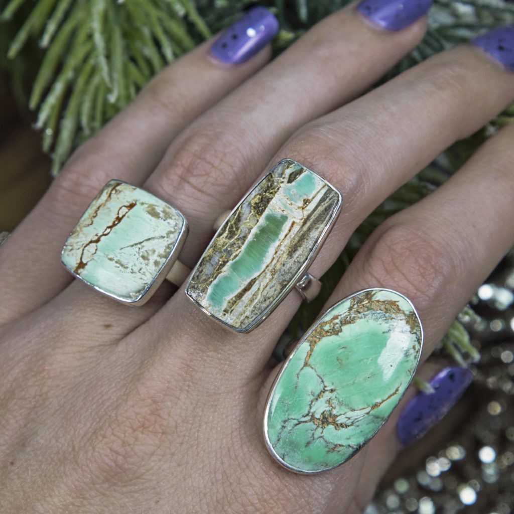 Variscite Peace and Love Rings for a calm mind and happy heart
