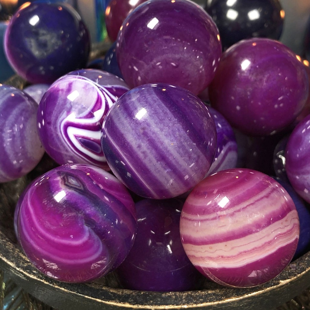 Purple Agate Mini Sphere for protection - Sage Goddess
