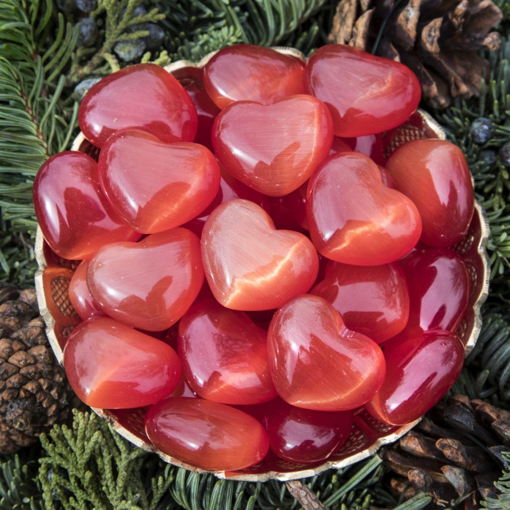 Red Cat's Eye Heart for love, confidence, and security