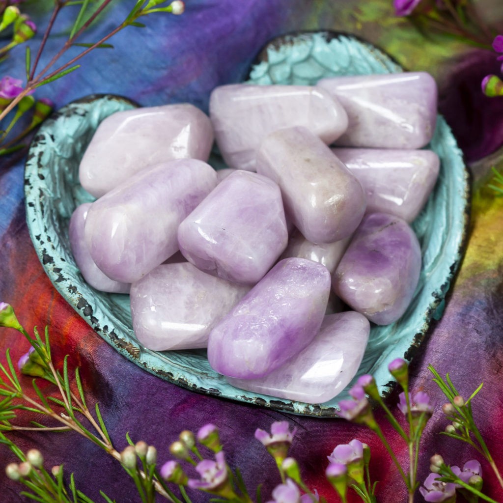 Sage Goddess Kunzite: Large Tumbled for lineage healing