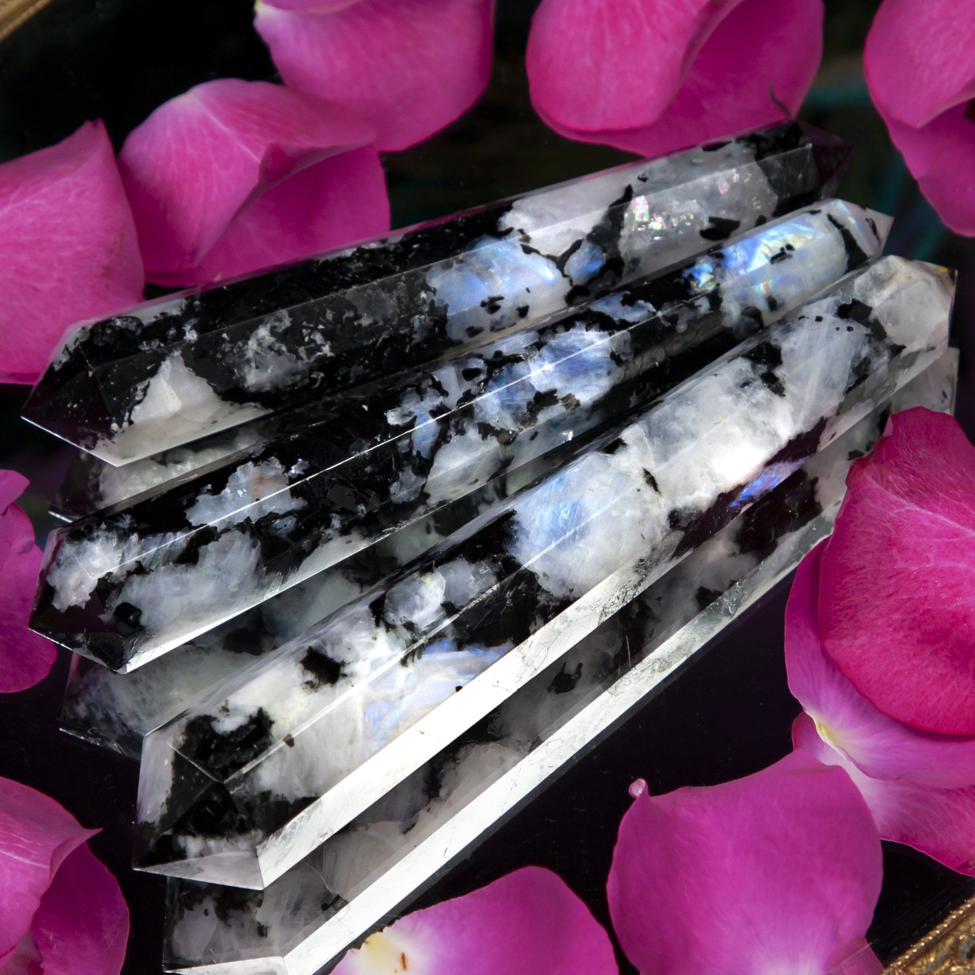 Lunar Magic Rainbow Moonstone Double Terminated Wand for fulfillment