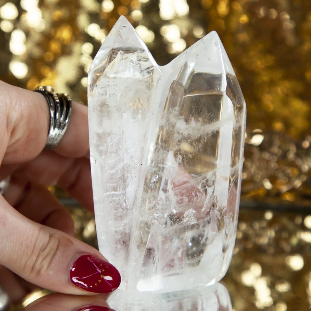 Gemstone Sale: Polished Twin Clear Quartz Generator