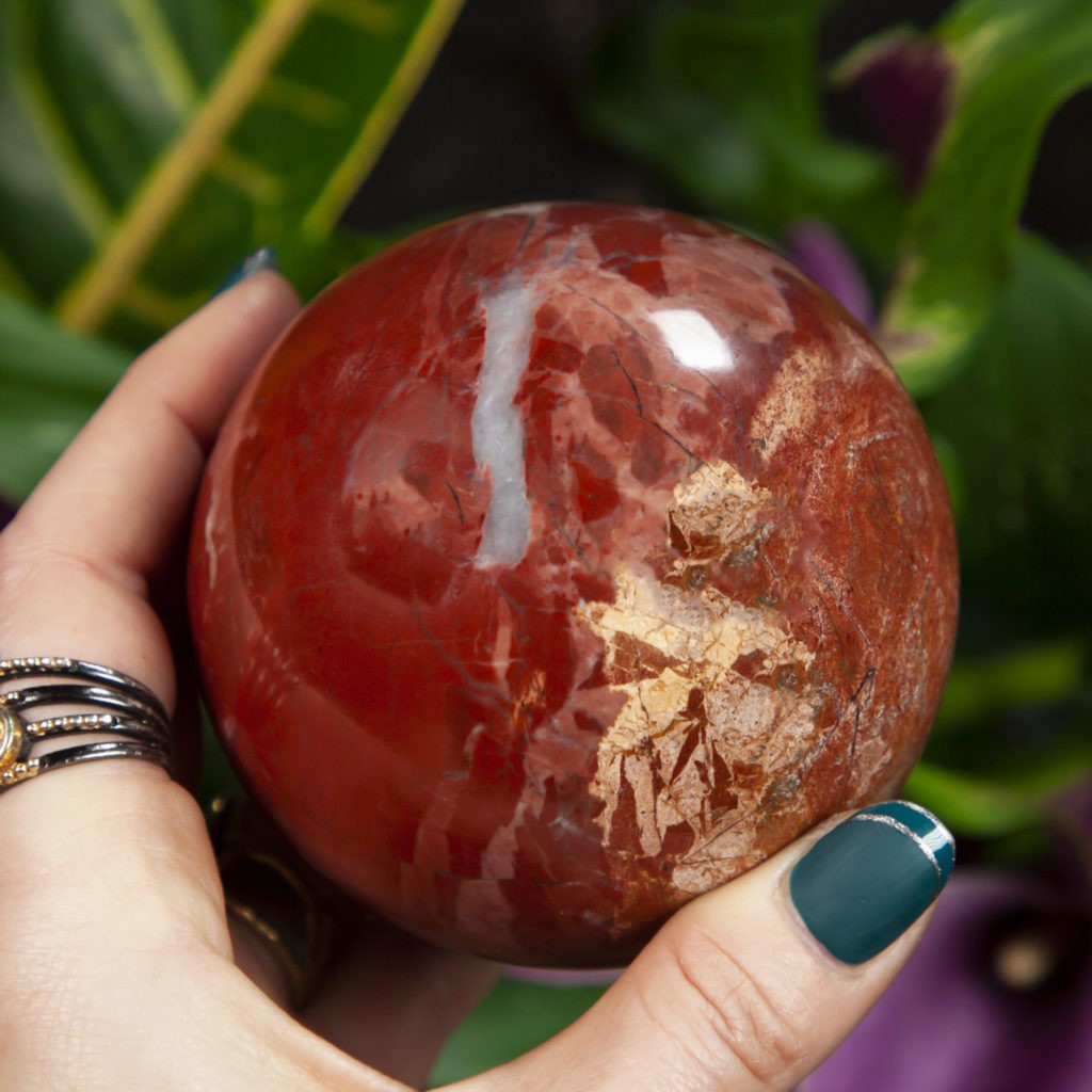 Red Jasper Sphere for regenerating & balancing energy - Sage Goddess