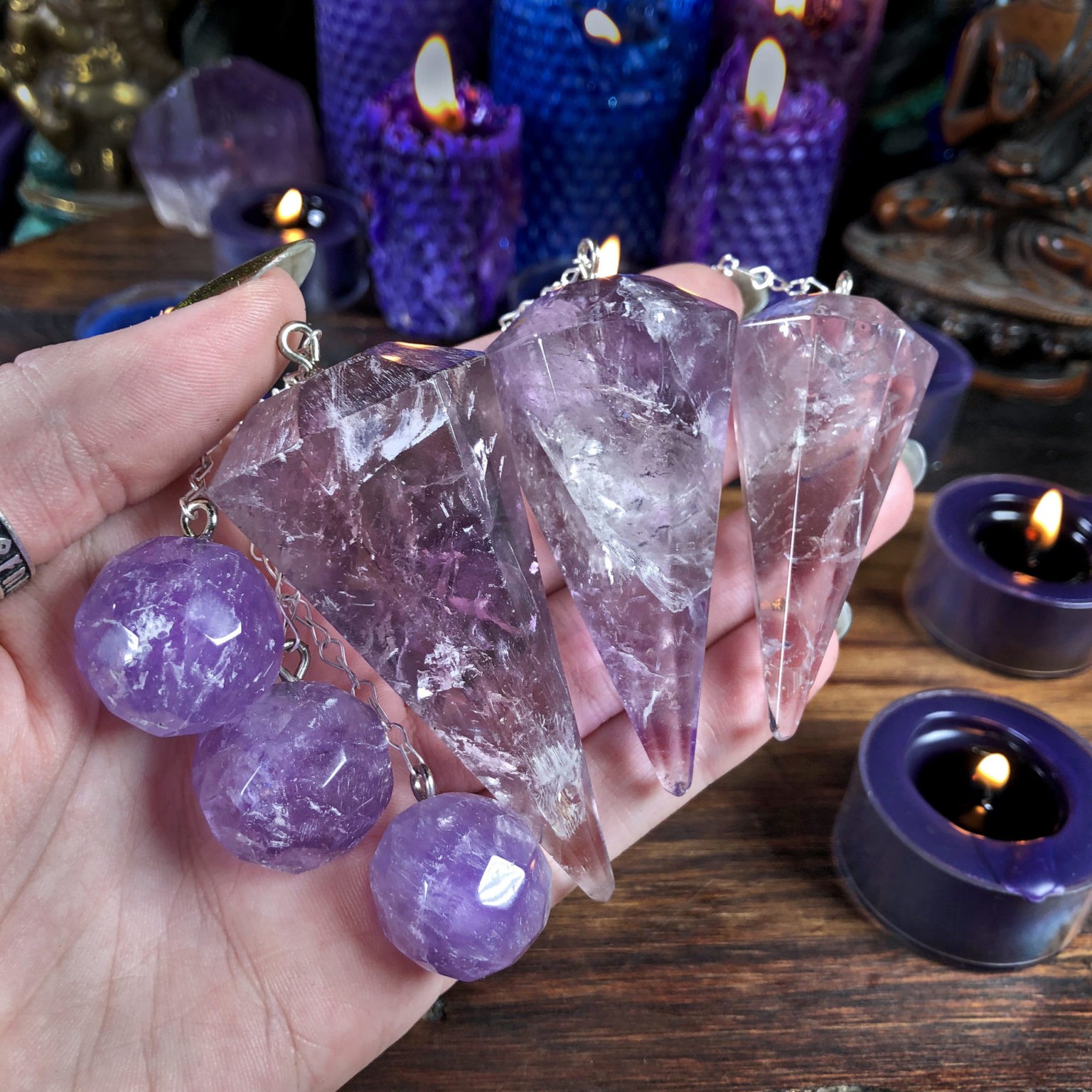 Super-Sized Amethyst Pendulum for ultimate divination and spiritual work