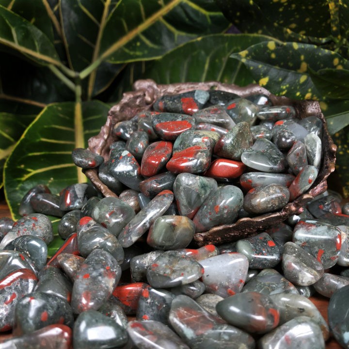 Tumbled African Bloodstone for healing and rejuvenation
