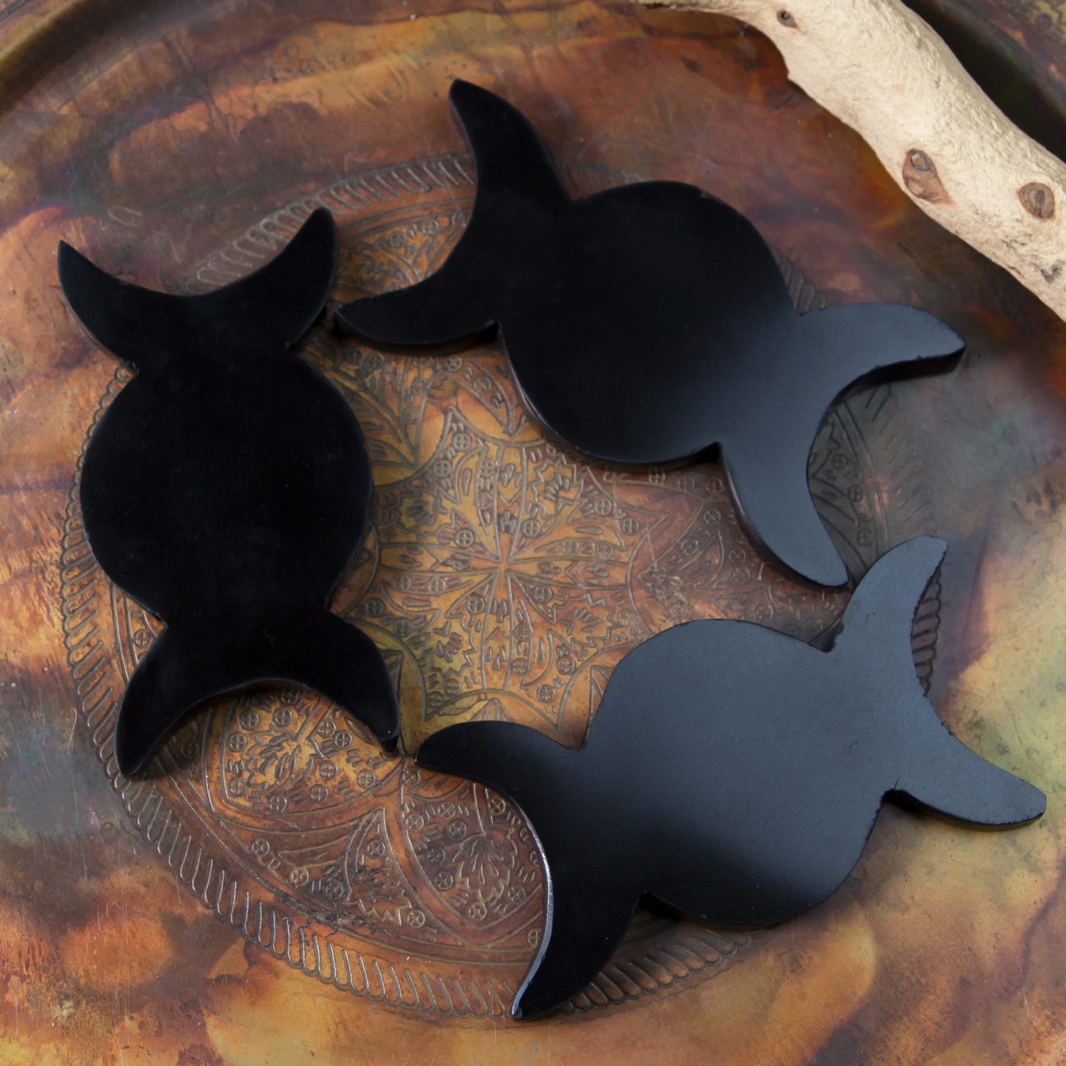 Tucson Exclusive: Black Obsidian Triple Moon Charging Plate
