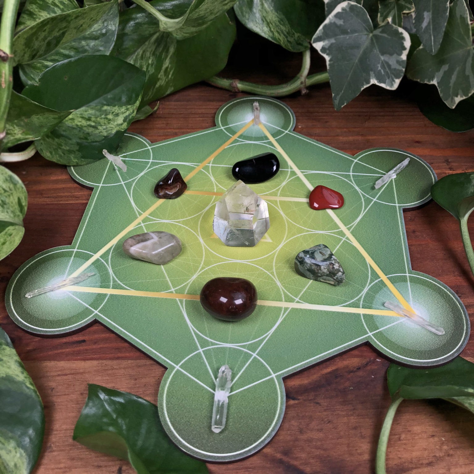 Sage Goddess Earth Element Crystal Grid for connection with Gaia