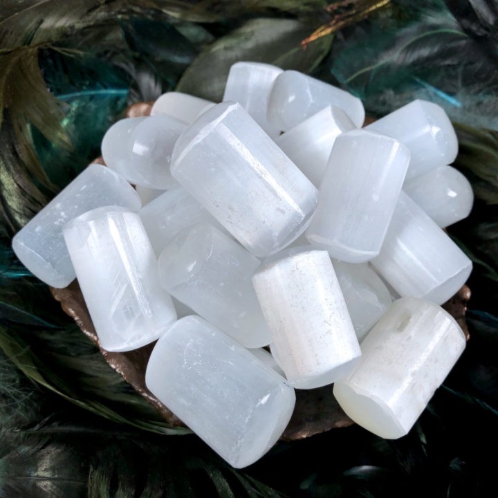 Selenite: Large Tumbled for clarity, joy, and high vibes