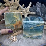 Lemurian Blue Calcite Emotional Healing Cube for water element magic