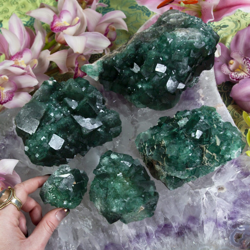 Natural Cubic Green Fluorite for optimism while finding your purpose