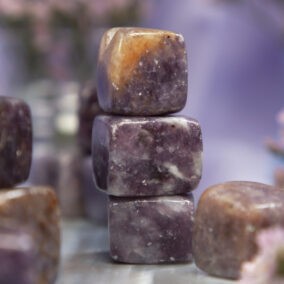 Tumbled Lepidolite Cube for peace & calm - Sage Goddess