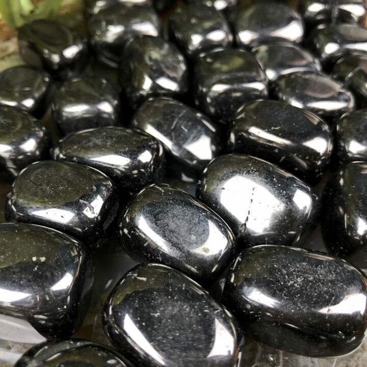 Sage Goddess Tumbled Jet for protection and purification