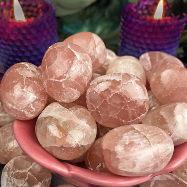 Sage Goddess Tumbled Strawberry Calcite for emotional stability