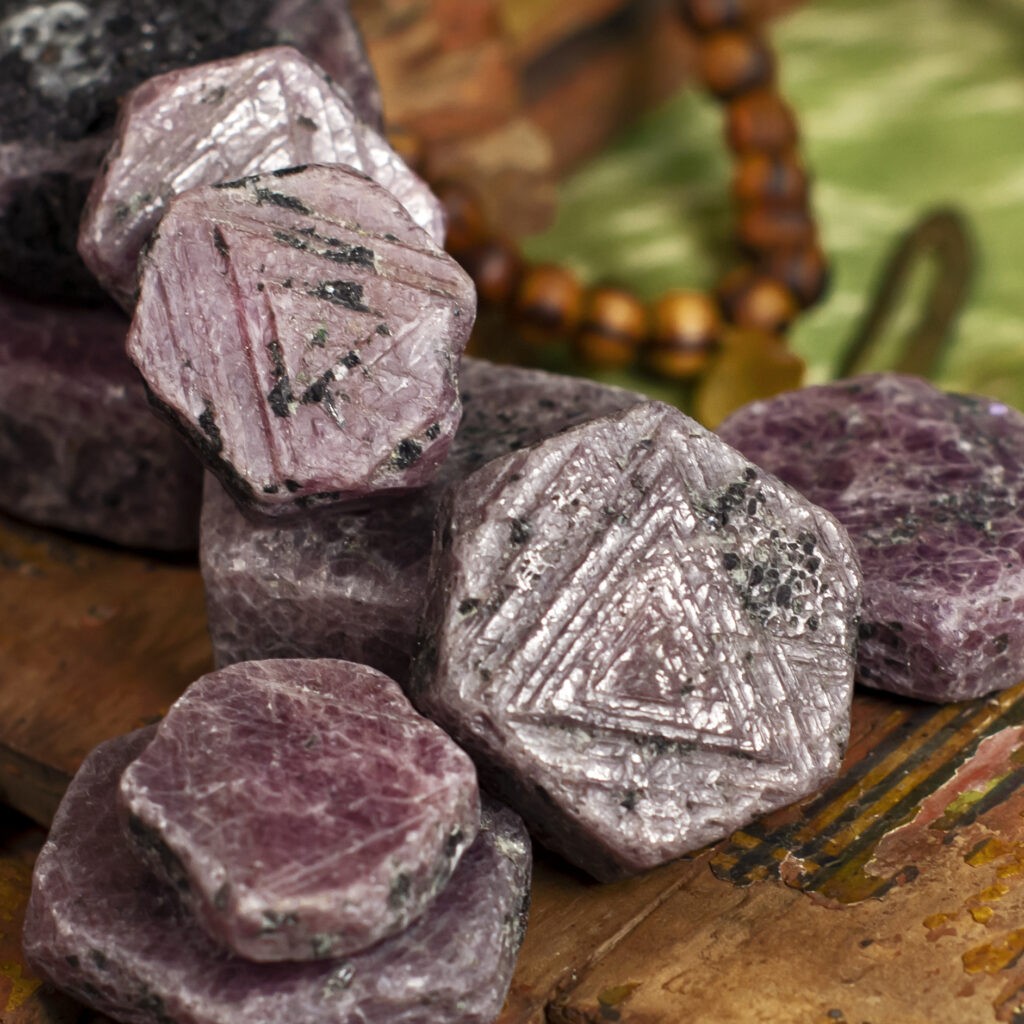 Sage Goddess Natural Record Keeper Ruby Hexagon for passion