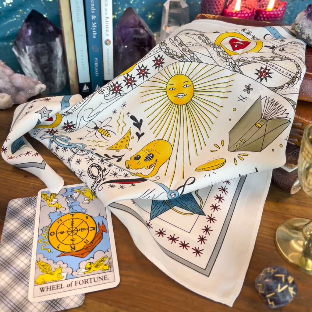 Sage Goddess Wheel of Fortune Scarf for growth and prosperity