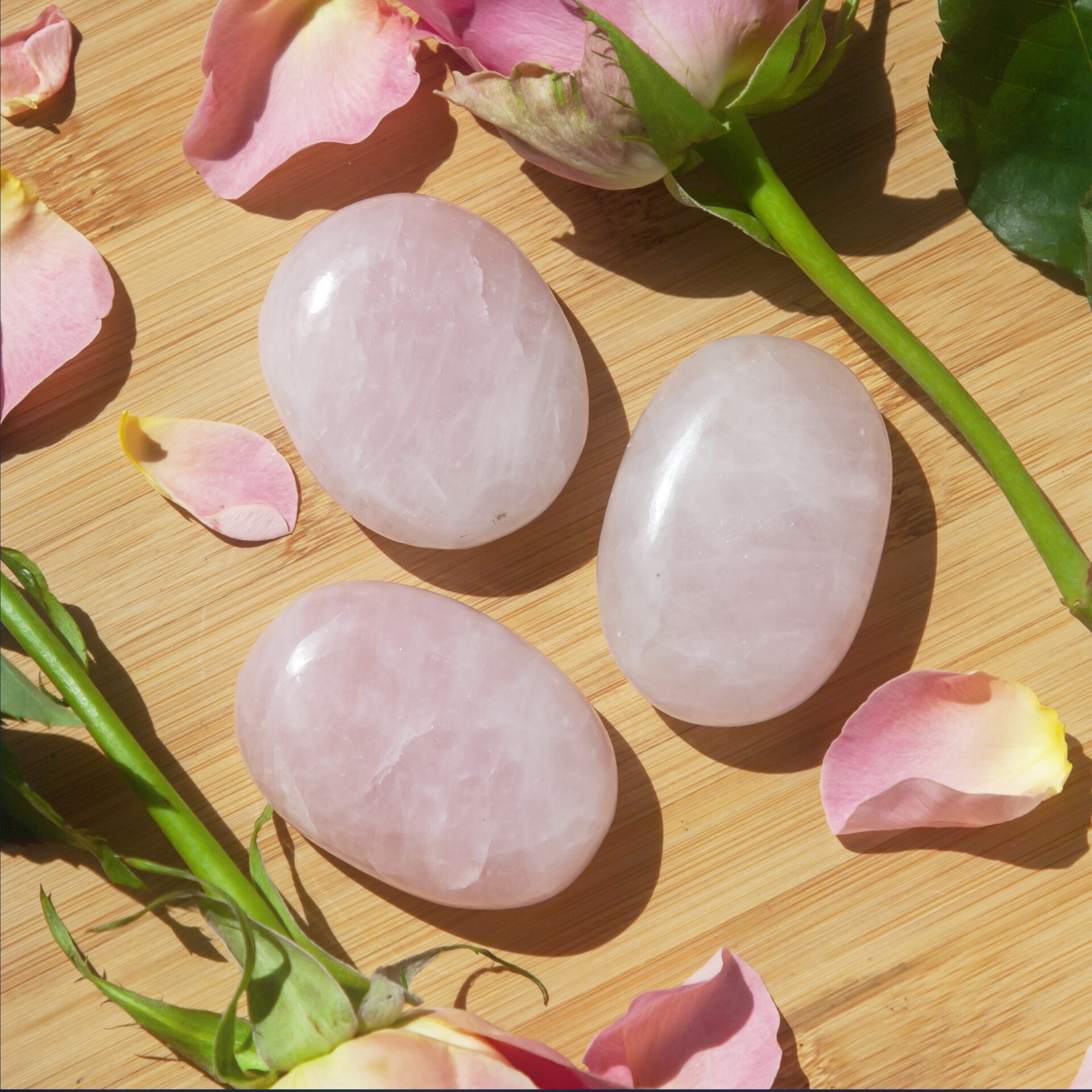 Sage Goddess Rose Quartz Peace and Love Palm Stone for heart-healing