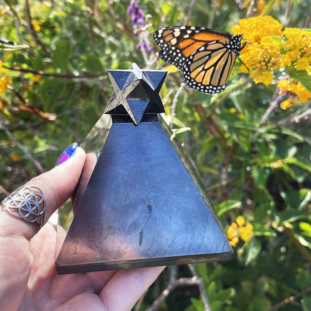 Sage Goddess Metatron's Purify and Ascend Shungite Merkaba Pyramid