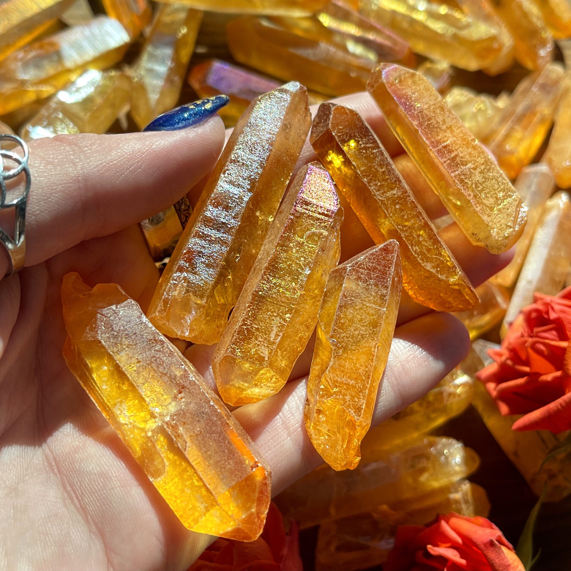 Sage Goddess Orange Aura Quartz Point for igniting your inner fire