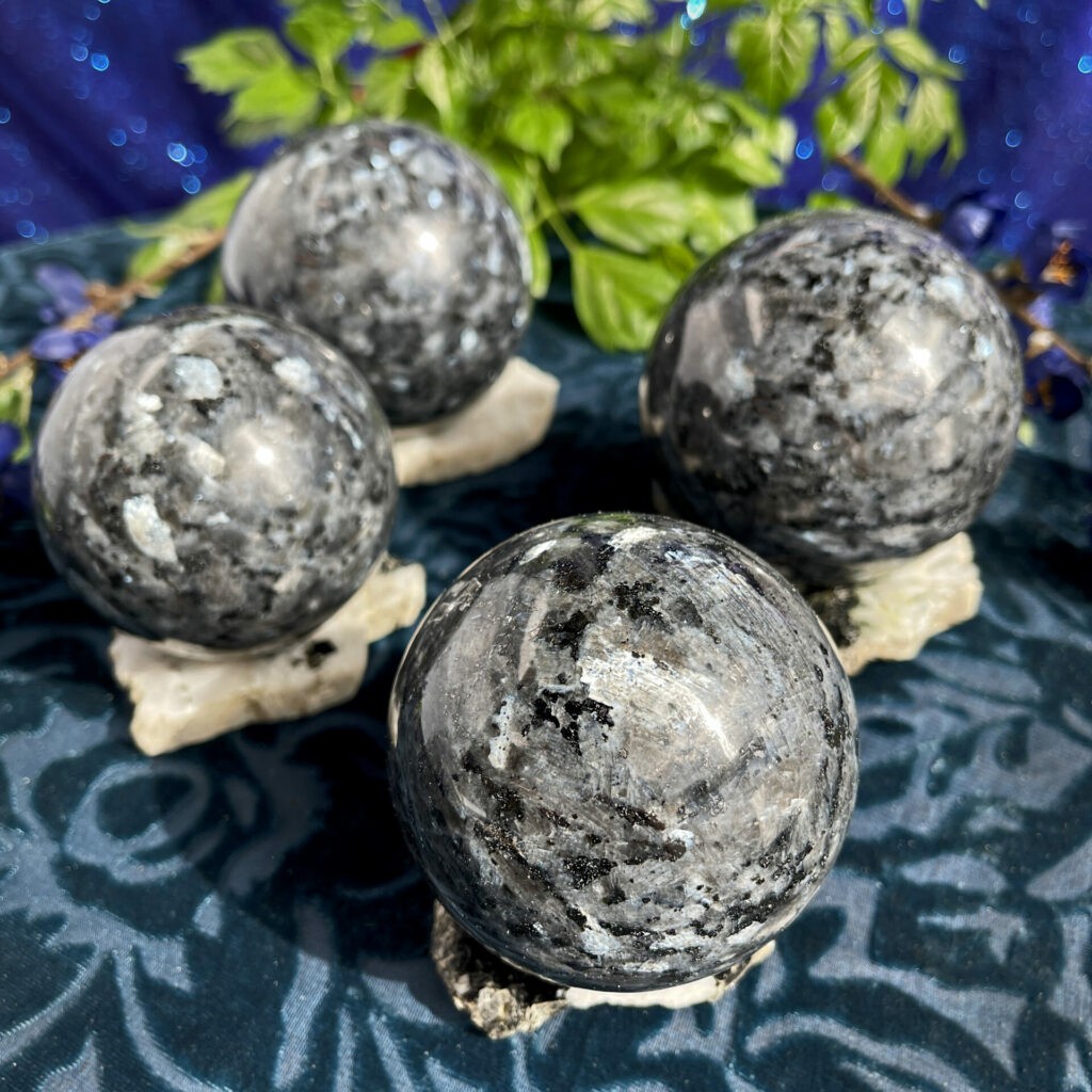 Sage Goddess Vision Manifesting Larvikite Sphere