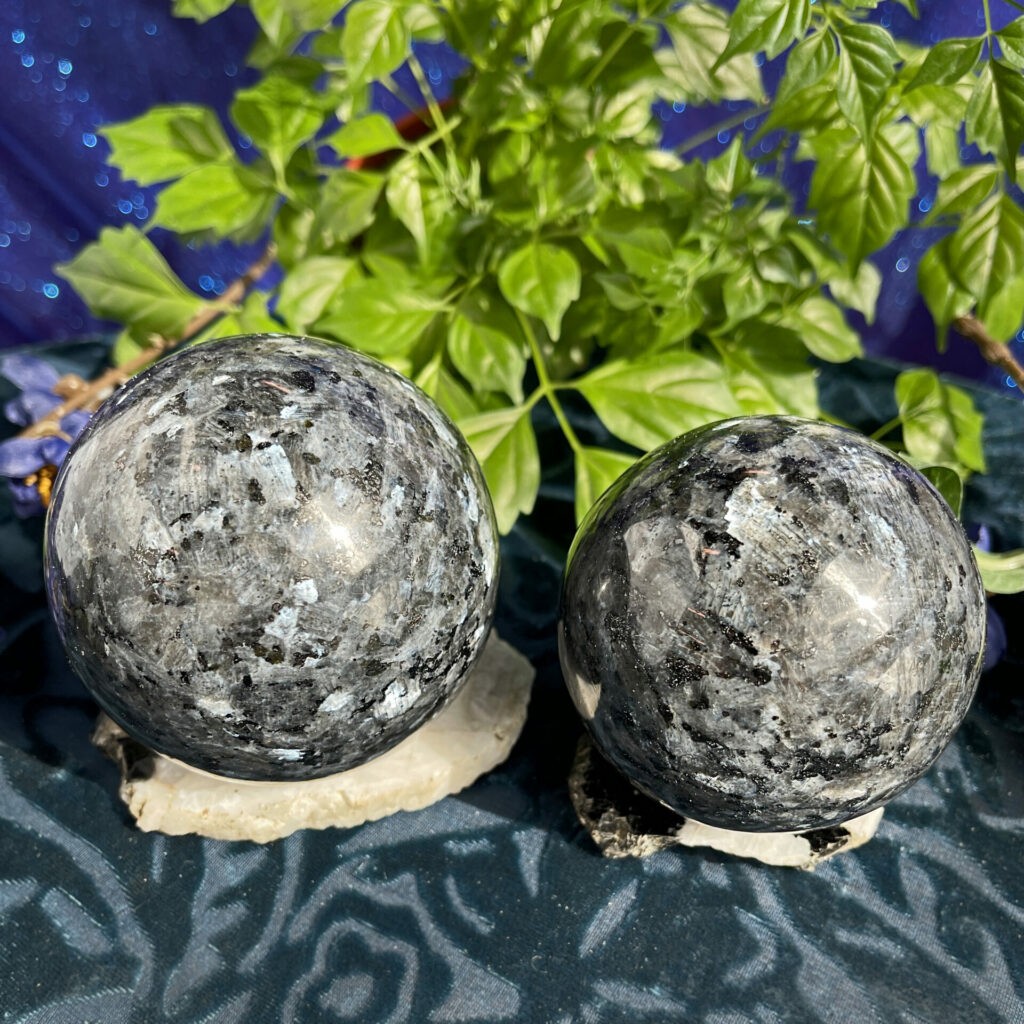 Sage Goddess Vision Manifesting Larvikite Sphere