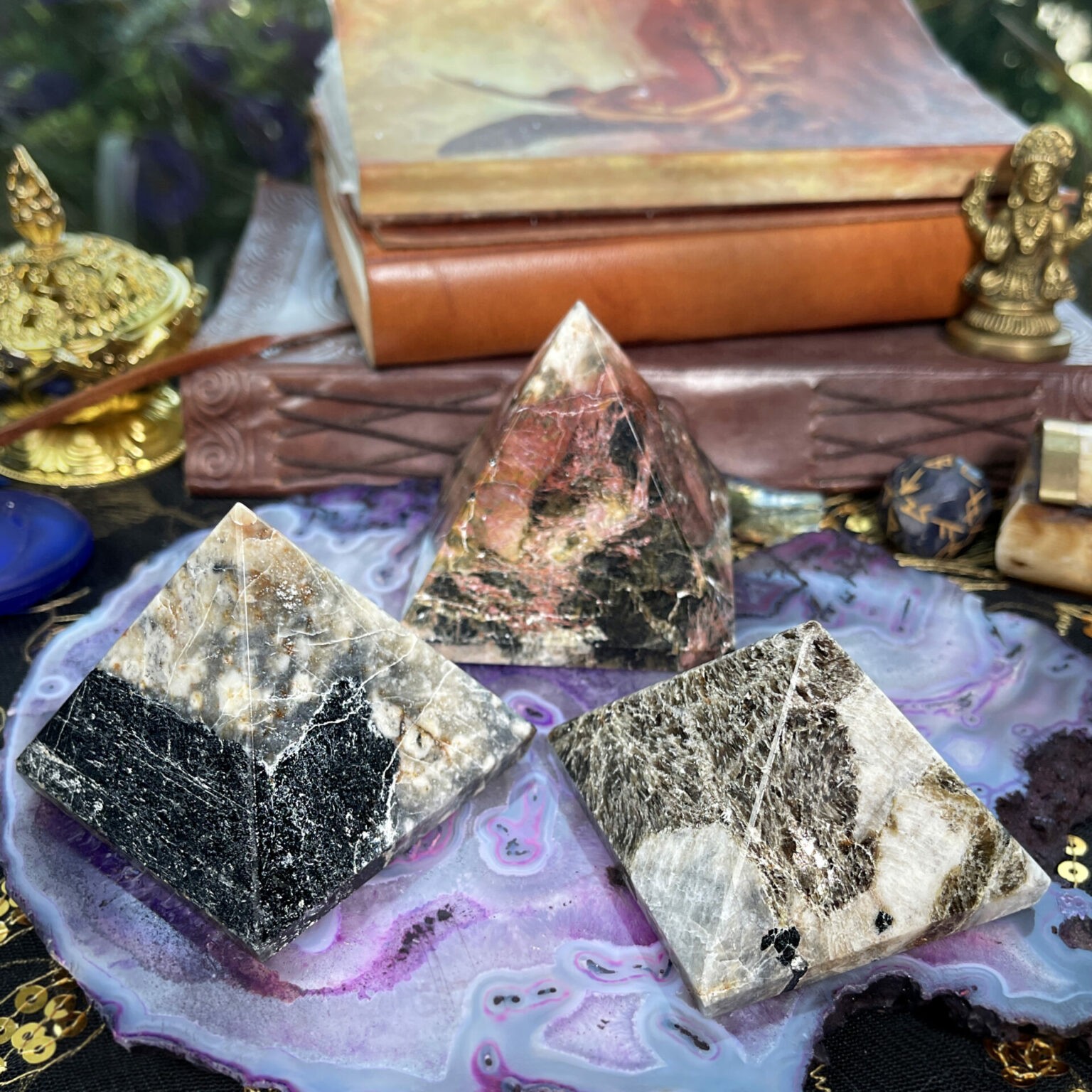 Sage Goddess Black Tourmaline Alchemy Pyramid for divine protection