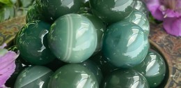 Sage Goddess Healing Harmony Mini Green Agate Sphere for wholeness