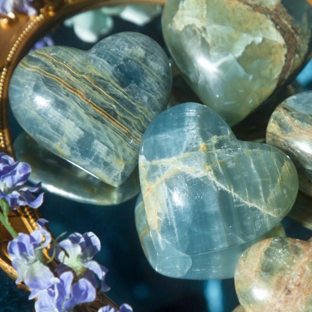 Sage Goddess Lemurian Blue Calcite Heart for deep emotional healing