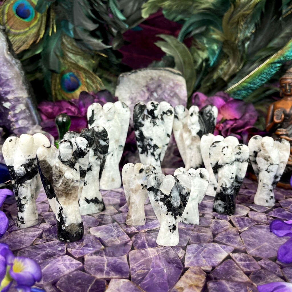 Sage Goddess Moonstone with Black Tourmaline Purpose and Protection Angel