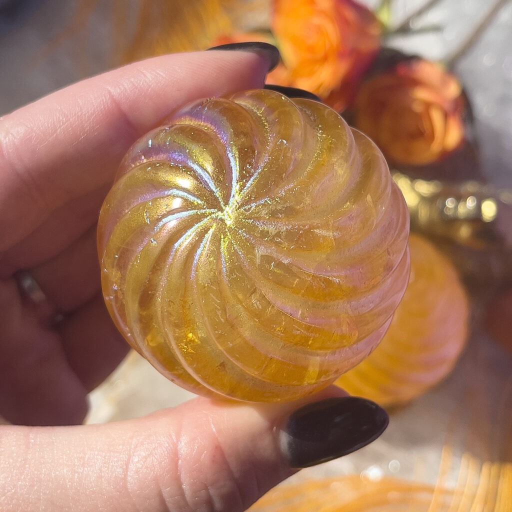 Sage Goddess Sunset Aura Quartz Vortex Sphere for passion and love