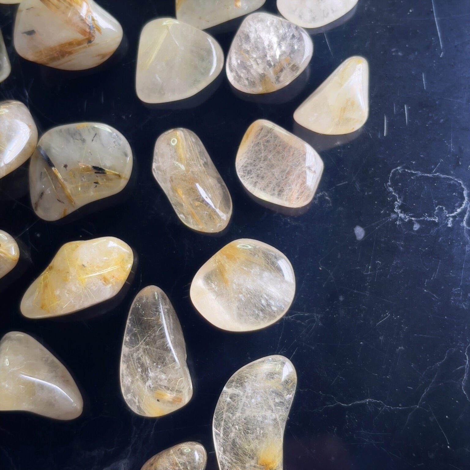 Sage Goddess Tumbled Rutilated Quartz for transformation