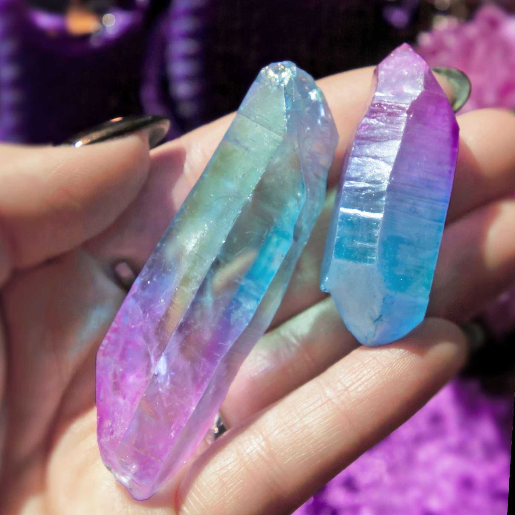 Home & Living Rocks & Geodes Blue aura quartz heart 5.5 cm etna.com.pe