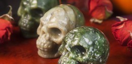 Sage Goddess Abundant Wisdom Jade Skull for knowledge and prosperity