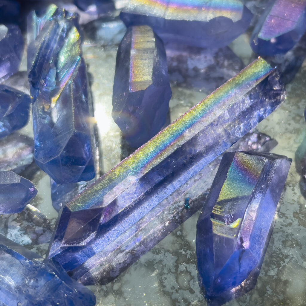 Sage Goddess Tanzine Aura Quartz Point for psychic awakening