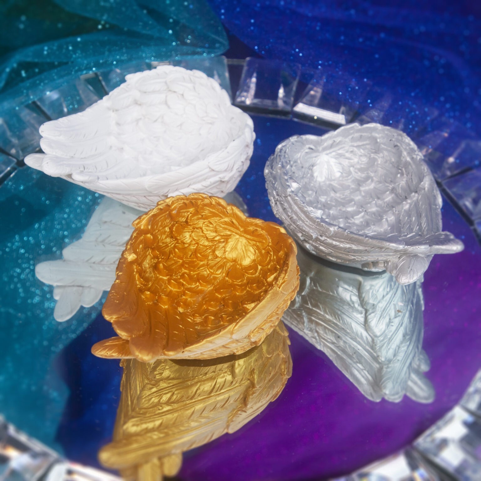 Guardian Angel Wings Sphere Stand for celestial magic - Sage Goddess