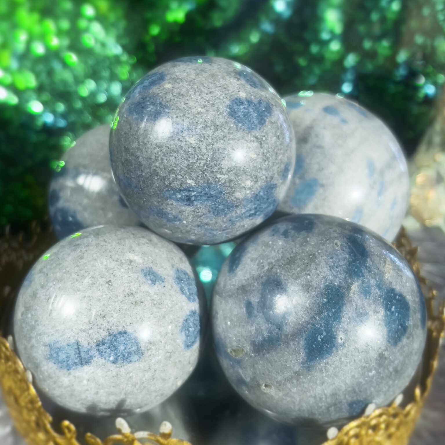 Sage Goddess Azurite in Quartz Sacred Development Sphere